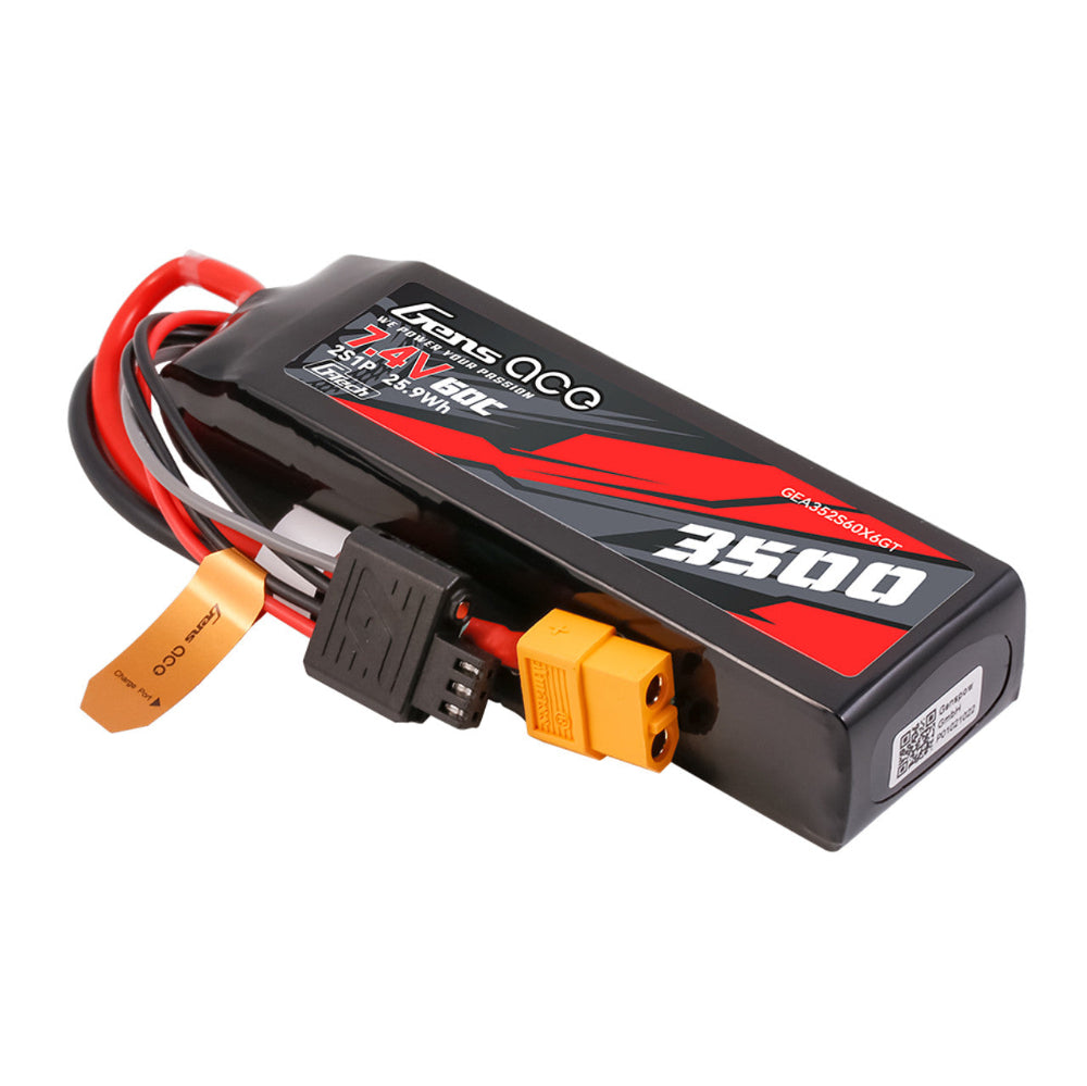 Gens Ace 2S / 3500mAh / 60C / 7.4V / G-Tech / XT60 LiPo Battery – RC-N-Go