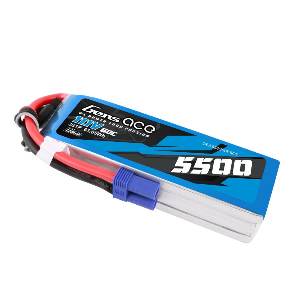 Gens Ace G-Tech 3S / 5500mAh / 60C / 11.1V EC5 LiPo Battery | RC-N-Go