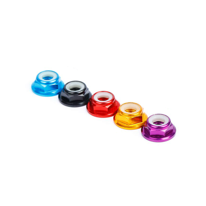 M5 Aluminum Low Profile Lock Nuts (Flanged / 4pcs) | RC-N-Go