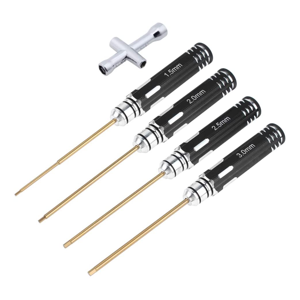 Titanium-Plated Hex Screwdriver Set (4-Pack) | RC-N-Go